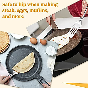 3 Pieces Small Spatula Mini Brownie Serving Spatula Narrow Thin Mini Silicone Crepe Spatula Kitchen Cooking Nonstick Stainless Steel Slotted Turner Pan Flipper for Fish Pancake Cookie Egg