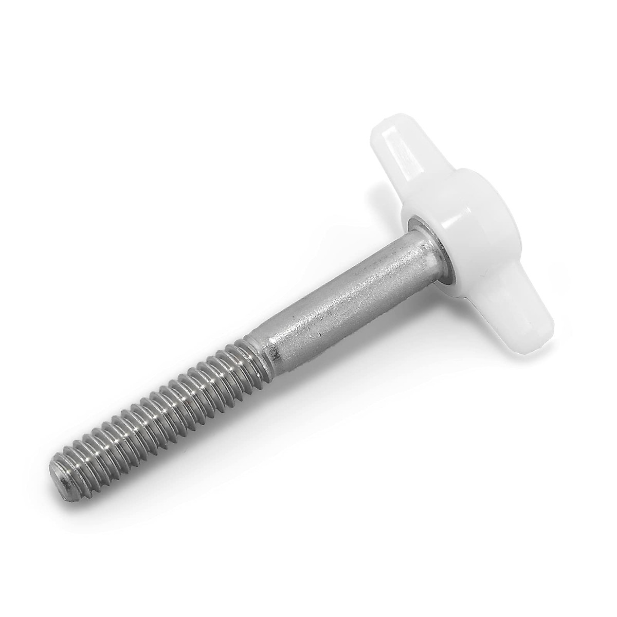 1/4"-20 x 2 Thumb Screw Stainless Steel - White Tee Wing Plastic Knob - Standard/Coarse Thread Thumbscrew - Length: 2.000" - Proudly Built in USA - Package of (10)