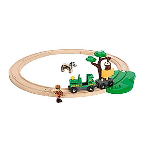 BRIO World - 33720 Safari Railway Set - Imaginitive Wooden Toy Train Set for Toddlers | Creative Play | Expansion Compatible |Safety Tested | Ideal for Kids Age 3 and Up