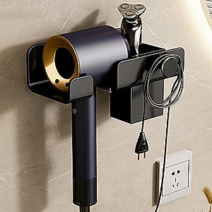 Aurgiarme Wall Hair Dryer Holder Aluminum Dryer Toilet Dryer Stand Cartoon Hairdryer Blower Shelf Bathroom