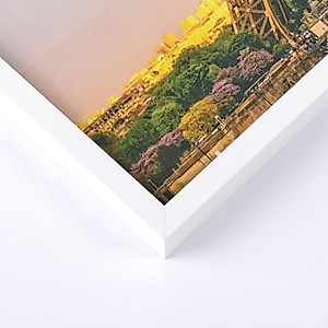 upsimples 5x7 Picture Frame Set of 3, Made of High Definition Glass for 5 x 7 White Frames, Wall and Tabletop Display Thin Border Photo Frame for Home Décor