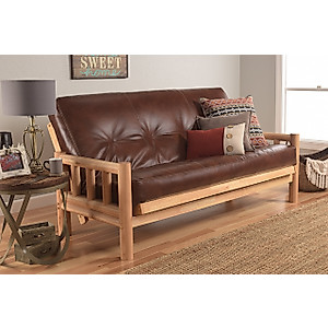 Jerry Sales Up North Futon Lodge Frame and Mattress Full Size Sofa Bed (Leather Havana Universal)