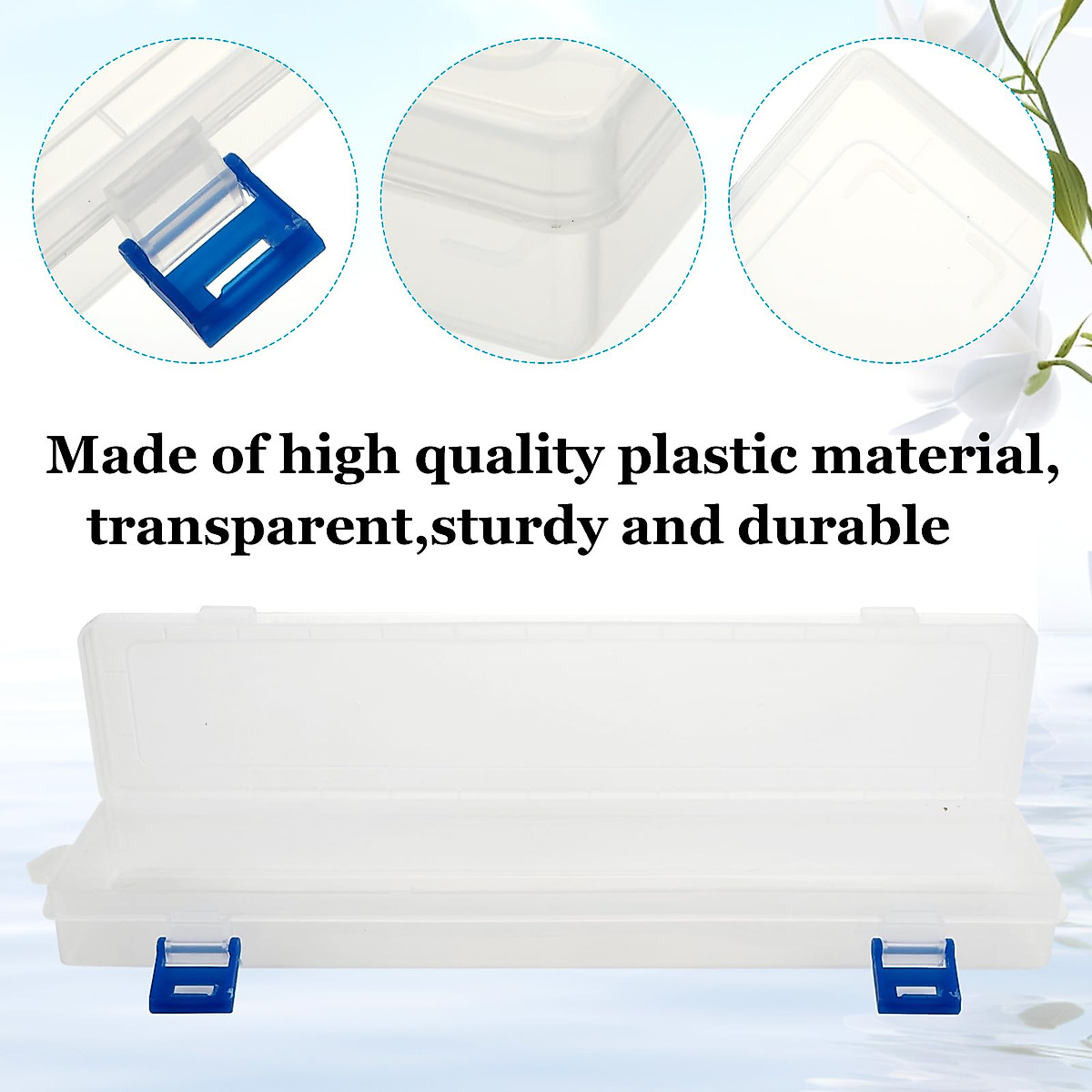 GBACHOOSE 10PCS Plastic Paint Brush Holder, 13x2.7x1.4 Inch Paint Brush Case Organizers Drawing Tools Storage Box, Long Paint Brush Case Watercolor Pen Pencil Container Buckle Design