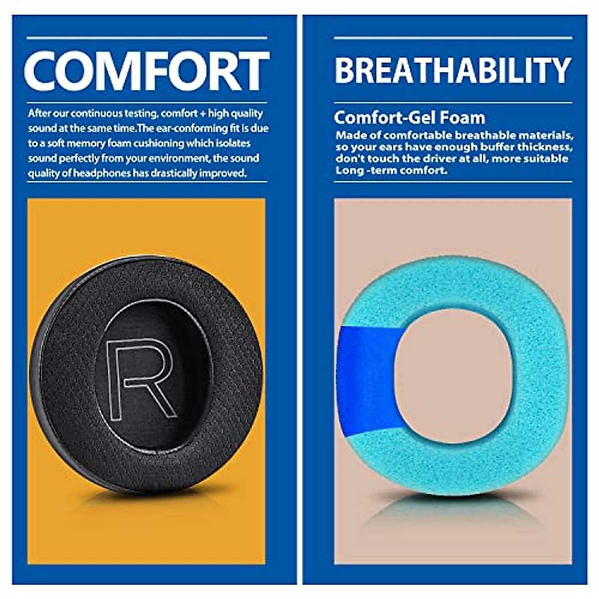 AW510H Earpads - Compatible with AW510H AW 510H Headset I Comfort Gel Breathable Mesh Replacement Ear Cushion (Gel Breathable Mesh)