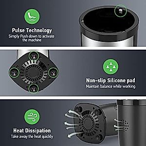 KOIOS 850W Bullet Blender for Shakes and Smoothies, 11 Pieces Personal Smoothie Blenders for Kitchen, Small Cup Grinder with 2 * 17Oz To-Go Cups and Spout Lids, BPA Free, Pulse Technology (Black)