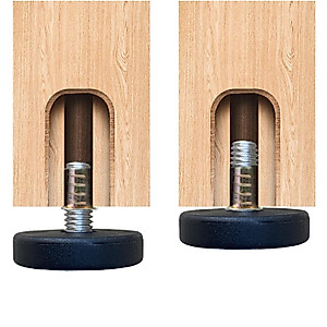 SINGTAN #304 Stainless Steel Furniture Levelers-Pack of 4 | Furniture Feet,Heavy Duty Adjusting Foot Adjustable Furniture Legs | Table Levelers | Chair Levelers,3/8"-16 Threaded Bolt, Thread Pitch:16