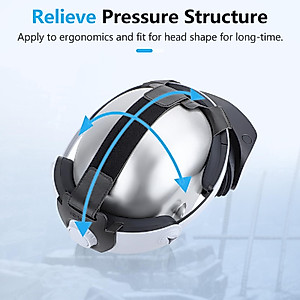 Head Strap for PlayStation VR2, PSVR 2 Strap Accessories Compatible with PS5 VR2 -Adjustable, Enhanced Comfort, Reduce Head Pressure