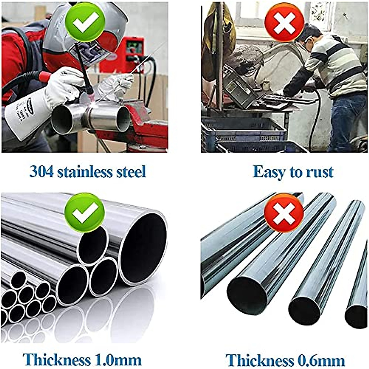 ANSNAL Swimming Pool Handrails, 304 Stainless Steel Pool Safety Handrail, Tube Wall Thickness 1mm, for Garden Backyard Pools/Silver/B (Silver A)