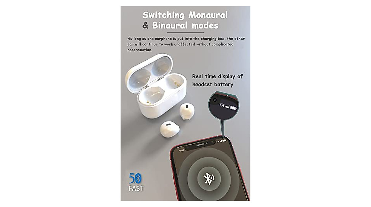 SZHTFX Invisible Earbuds - Compact Wireless Bluetooth Earbuds