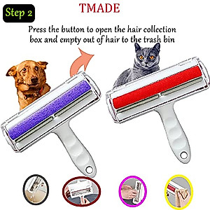 Pet Hair Remover Lint Roller - Reusable Cat and Dog Hair Removers, for Furniture, Couch, Carpet, Clothes, Car Seats, Bedding, Portable Multi-Surface, Upgraded, Rollers, Fur Removal Tool | by TMADE