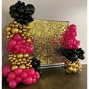 Bonropin Hot Pink Balloons 130pcs Hot Pink Balloons Garland Arch Kit 5/10/12/18 Inch Different Sizes Hot Magenta Latex Balloons for Baby Shower Birthday Wedding Bridal Princess Theme Party Decorations