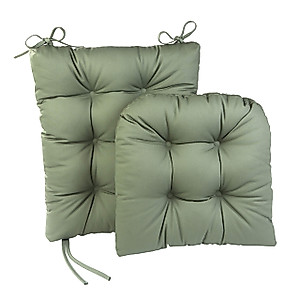 The Gripper Twill Jumbo XL Non-Slip Rocking Chair Cushion Set with Thick Padding, Includes Seat Pad & Back Pillow with Ties for Indoor Living Room Rocker, 17x17 Inches, 2 Piece Set, Celadon Green