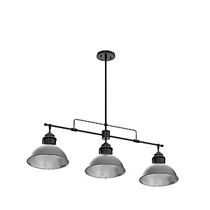 LOG BARN Pendant Lighting for Kitchen Island, Black Chandelier in Brushed Antique Dark Metal Finish, Industrial Linear Ceiling Fixture Hanging for Dining Rooms, Pool Tables