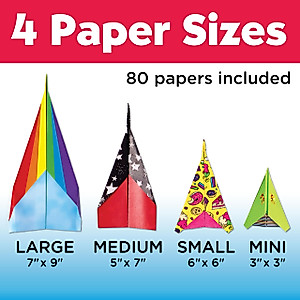 Creativity for Kids Stunt Squadron Fold & Launch Paper Airplanes: Create 80 Paper Airplanes, STEM Science Kit for Kids, Paper Airplane Craft Kit for Kids, Gifts and Toys for Boys Ages 6-8+