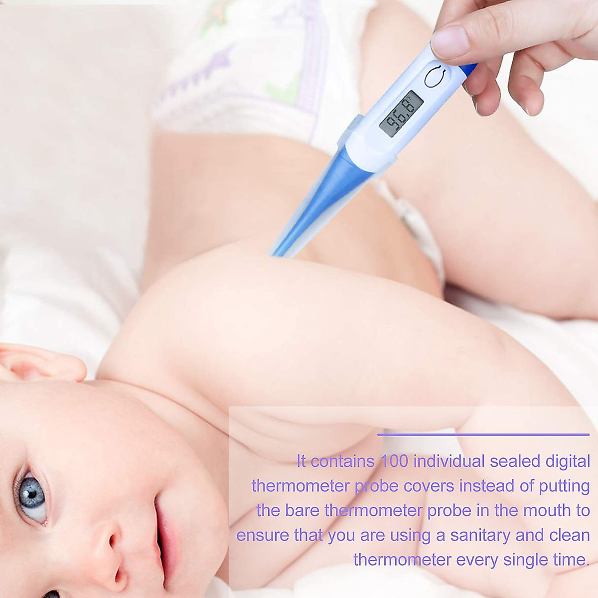 Baluue 100pcs - Meter Disposable Universal Digital Oral Rectal- Covers Refill Sleeve Replacement