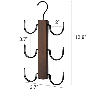 Mkono 3 Pack Pants Hangers Space Saving 5 Tier Skirt Hanger with Adjustable Clips and Purse Hanger Organizer for Closet, 2 Pack 360°Swivel Bag Holder