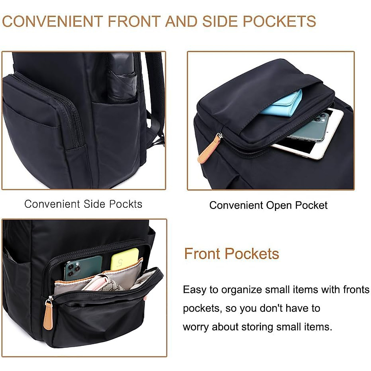 PAOIXEEL 14 Pockets Fashion Backpack, Anti-theft Water Resistance Lightweight Diaper Bag Backpack for Casual Daypack Outdoor