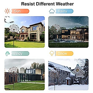 VEWOGARDEN Large Outdoor Metal Wind Spinners, 360 Degrees Swivel Wind Sculpture Yard Art Decor for Patio, Lawn & Garden 66 * 15.8 Inches