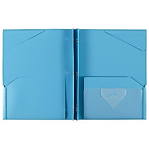 Five Star 2 Pocket Folder, 4 Pack, Plastic Folders with Stay-Put Tabs and Prong Fasteners, Holds 8-1/2” x 11" Paper, Writable Label, Assorted Colors (38064)