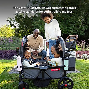 Radio Flyer Voya Stroller Wagon, 4 Seater Wagon Stroller for Kids with Low Sides, Baby Stroller Wagon, Quad Stroller