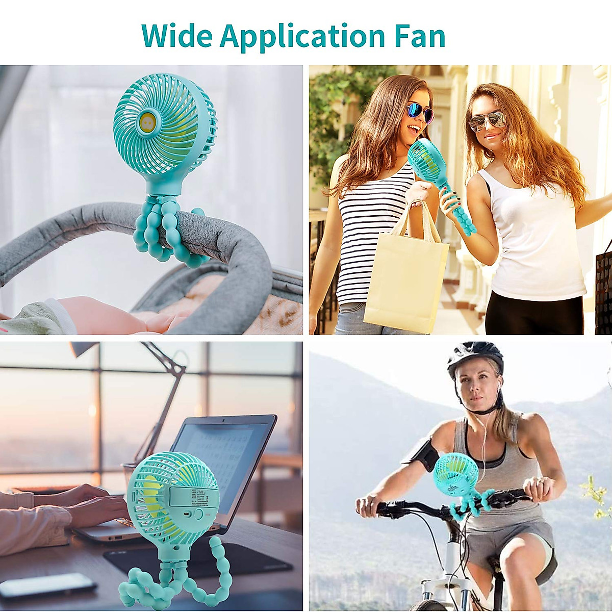 Car Seat Fans for Backseat Baby, Rechargeable Baby Stroller Fan for Baby Rear Facing Car Seat Home Travelling Outside
