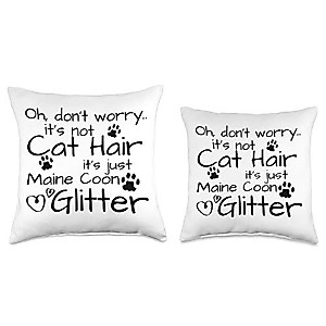 Funny Cat Owner Gifts & Cat Lover Gift Ideas Gift Maine Coon Lover Cat Mom Throw Pillow, 16x16, Multicolor