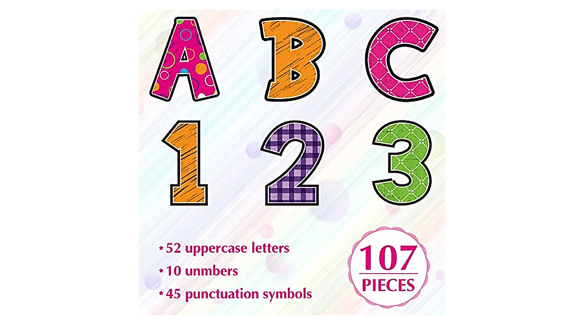 107-Piece Chalkboard Letters Set for Classroom Decor