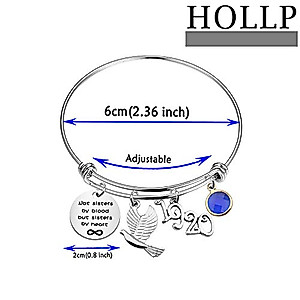 HOLLP 1920 Sorority Navy Jewelry Not Sis-ters by Blood But Sist-ers by Heart Pigeon Bracelet Sis-ter Gift Sorority Gift Greek Sorority Inspired Gift for Finer Women(Bracelet)