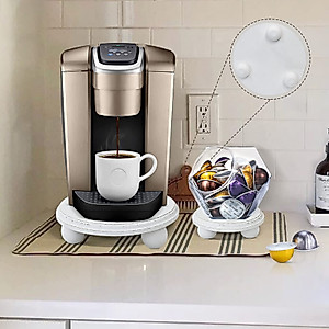 Megsooul Decorative Wood Riser for Display, Farmhouse Pedestal Stand, Stackable Table Decor, Rustic White Display Tray