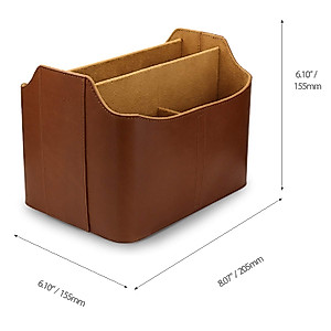 Londo Leather Remote Control Organizer and Caddy with Tablet Slot