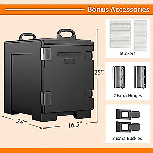 COSTWAY End-Loading Insulated Food Pan Carrier, for 5 Full-Size Pan, 81 Quart Capacity, Food-grade LLDPE Material, Portable Food Warmer with Fastener, Ideal for Canteen and Restaurant Use