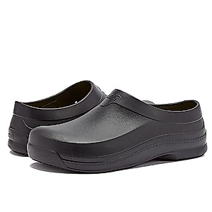 Avia Flame Men's Clogs, Slip Resistant Shoes for Men Food Service, Non Slip Restaurant and Chef Shoes Men Slip Resistant for Kitchen Work or Nursing - Black, 14 Medium