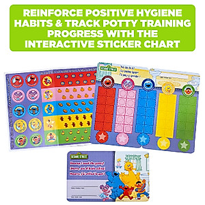 Sesame Street Potty Training Stickers Rewards Kit for Kids Learning to Use The Toilet, Multicolor, 2 Piece