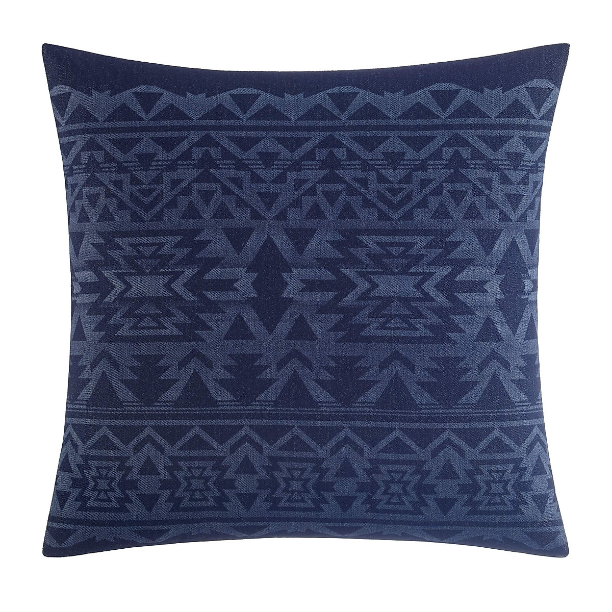 Eddie Bauer Home | Crescent Lake Collection | 100% Cotton Aztec Design Decorative Throw Pillow/Sham, Zipper Closure, Easy Care Machine Washable, 1 Count (Pack of 1), Blue