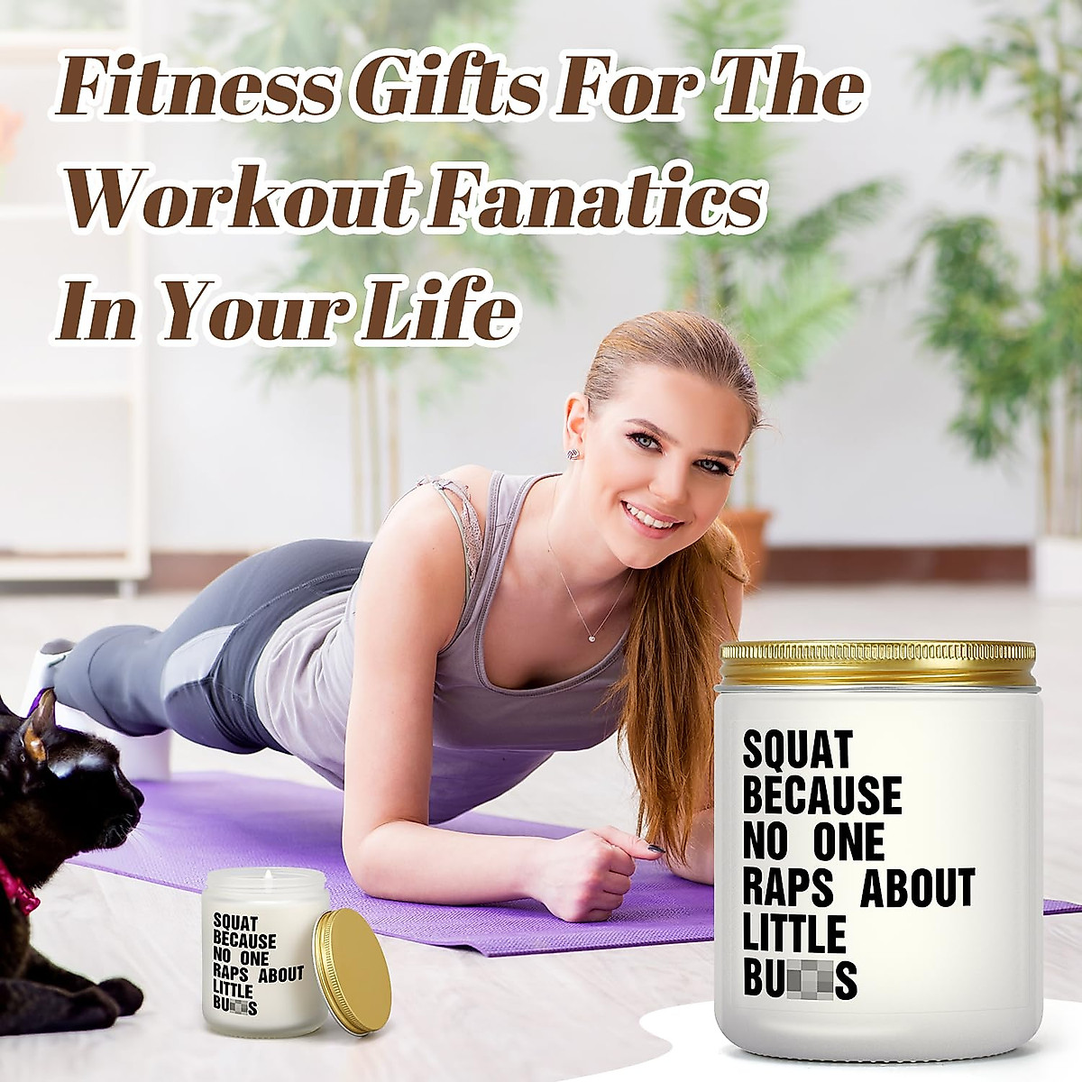 Motivational Fitness Gift for Gym Enthusiast - Inspirational Gifts for Workout Exercise Sports Lover, Encouragement Presents for Friend Women Men Her, Funny Lavender Candle for Christmas Birthday