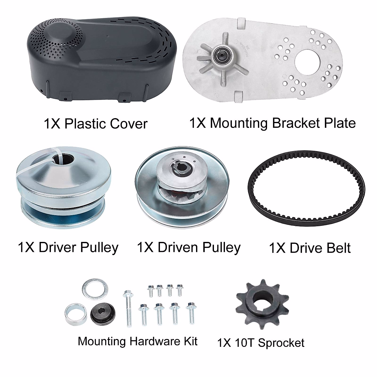 BLACKHORSE-RACING 1" Go Kart Torque Converter CVT Comet Clutch Go Kart Clutch Replaces Comet 219554A 203814A TAV2 30-75 Yerf Dog Manco Mini Bike 10T #40/41 Chain