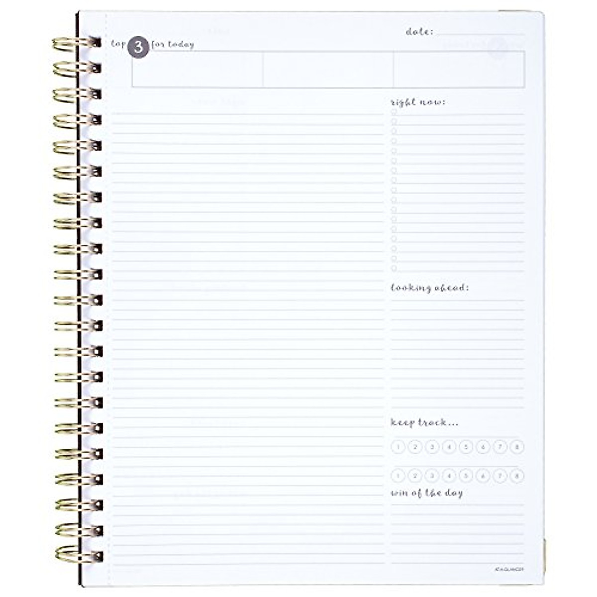 AT-A-GLANCE Notebook, 8-1/4" x 11", Ruled, 80 Sheets, Harmony Collection, Track Goals and Wins, Blue (6099-407-20)