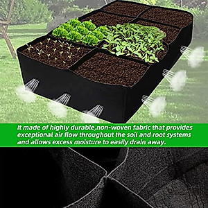 Fabric Raised Garden Bed 6x3x1ft Garden Grow Bed Bags for Growing Herbs, Flowers and Vegetables 128 Gallon