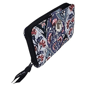 Vera Bradley Women's Cotton Turnlock With RFID Protection Wallet (Ornate Blooms, One Size)