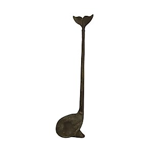 Rustic Brown Cast Iron Long Tail Whale Paper Towel Holder