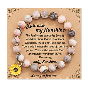 Dabem Sunflower Gifts for Women, Sunflower Bracelet Jewelry Birthday Valentines Day Easter Gifts for Women Beastfriend Bestie Sister