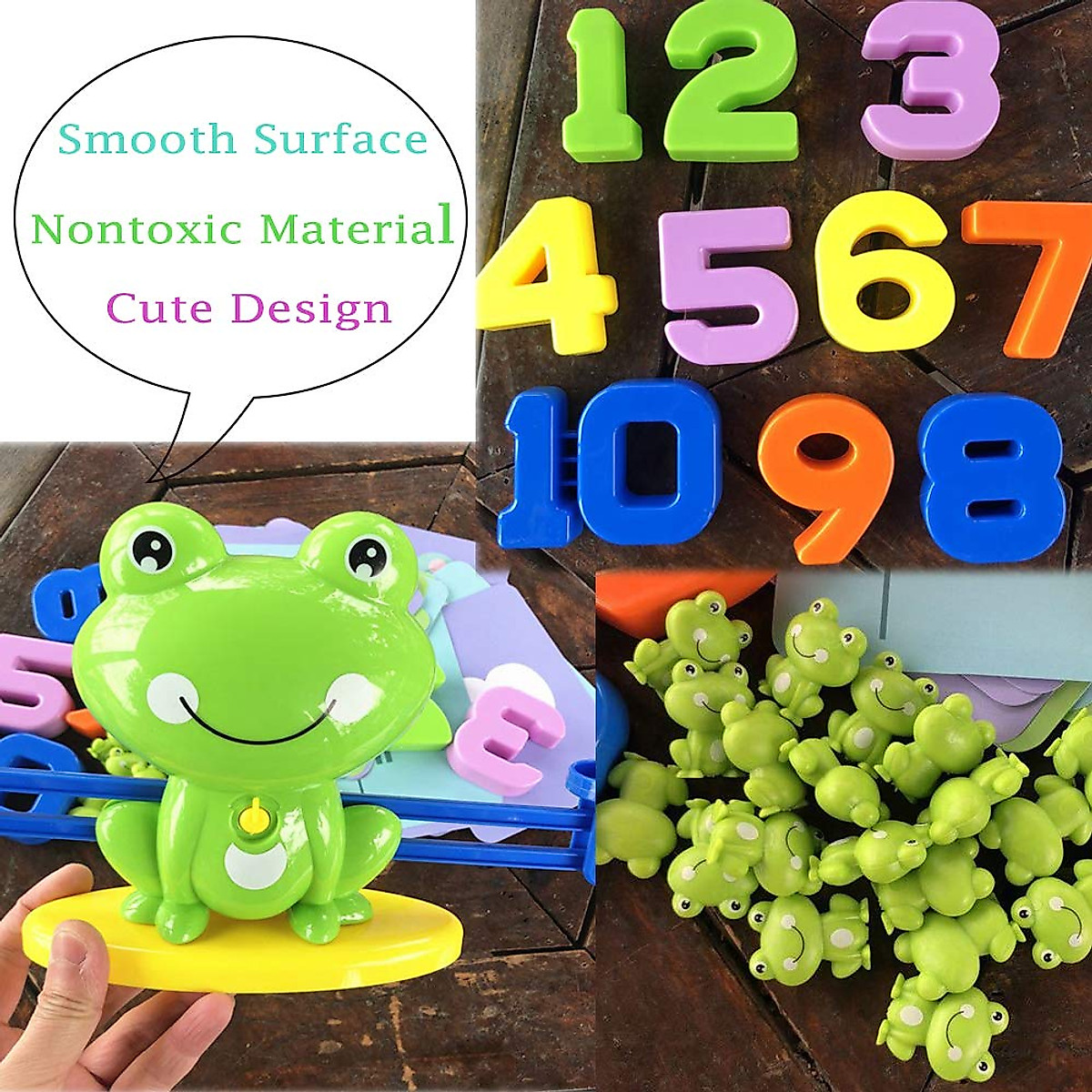 miYou STEM Math Toy Educational Balance Game and Counting Frog Set for School Kids Years 3 4 5 6 7