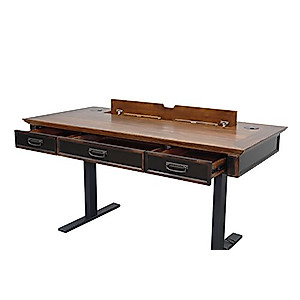 Martin Furniture Electric Hartford Sit/Stand Desk, Brown
