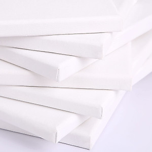 Skyouths Canvases for Painting, 40x30,30x20, 20x15, 8 Set Stretched White Canvas with Petal Paint Tray Palettes & Tape, Artist Canvases Frame Board Panels, Cotton Canvas for Oil, Acrylic, Watercolor