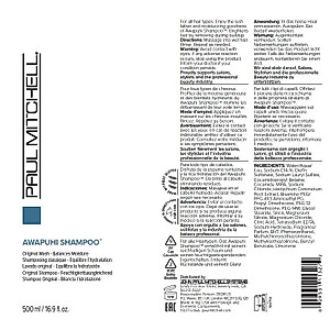 Paul Mitchell Awapuhi Shampoo, Original Wash, Balances Moisture, For All Hair Types, 16.9 Fl Oz