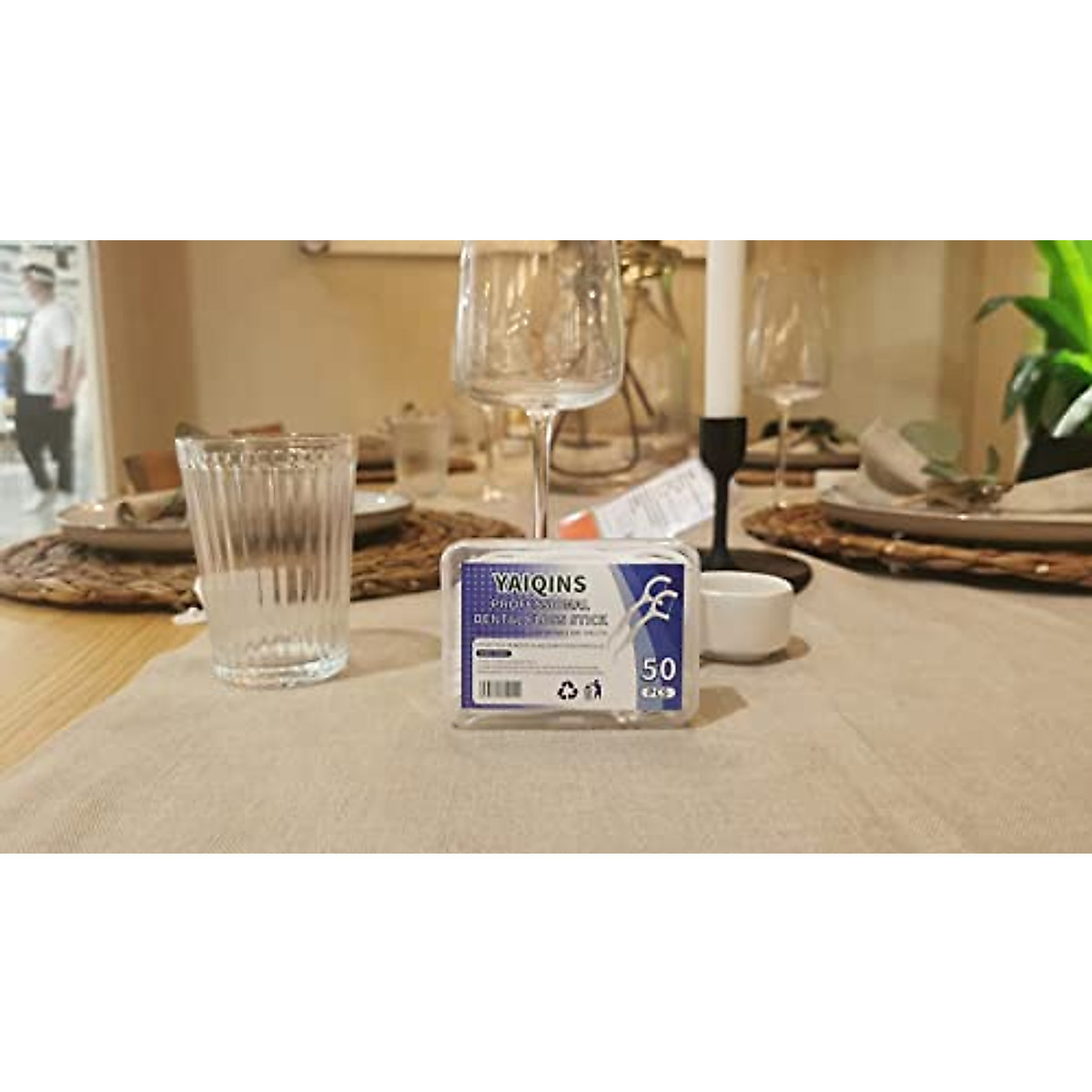 Dental Floss Sticks Professional Toothpick Sticks Box of 6 (336 Count) Individual Boxes and dental floss Pick, 336.0 Foot, (Y-50)