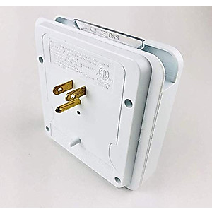 Glamsockets Decorative Wall Mount Surge Protector with 3 Outlets, Dual USB Charging Ports and Phone Holder - USB Charging Center/Multi Function Wall Tap (Carrara Marble)