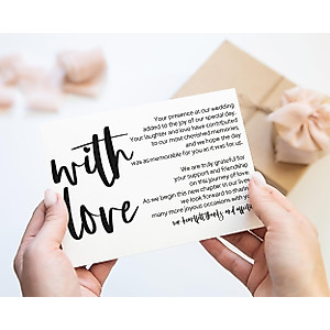 Paper Clever Party Elegant Black & White Wedding Thank You Cards for Guests (25 Pack) - Reception Table Favors or Bridal Centerpieces, Love & Gratitude, 4x6 Set