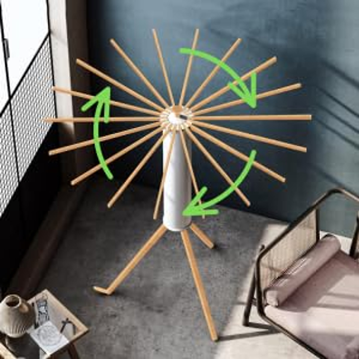 Collapsible Tripod Drying Rack – Foldable Laundry Stand, Indoor & Outdoor Holder for Clothing - Space Saving Hanger with 16 Poles and 315 inches Capacity, Octopus Style Clothes Garment Rack