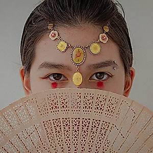 Emsiok 3 PCS Wooden Folding Fan, Vintage Wooden Fan Handheld Folding Fans Sandalwood Hand Fan Wooden Hand Fan Chinese Sandalwood Fan with Tassel for Women Foldable Wedding Favors Baby Shower